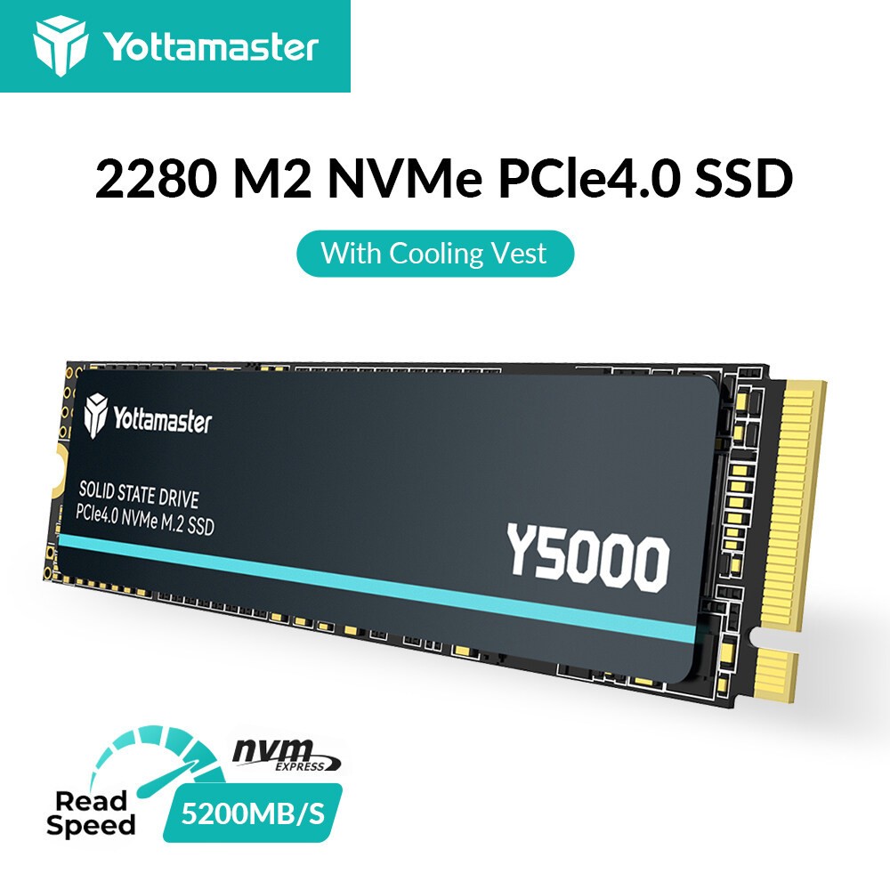 Yottamaster Y5000 M.2 NVME SSD 5200MB/S 2280 4TB 2TB 1TB ภายใน Solid ...