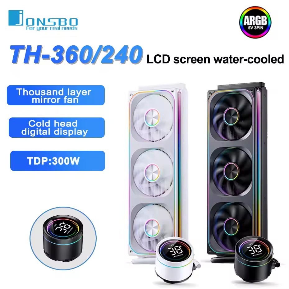JONSBO TH-360/240 AIO CPU Liquid Cooling แบบบูรณาการหม้อน้ําระบายความ ...