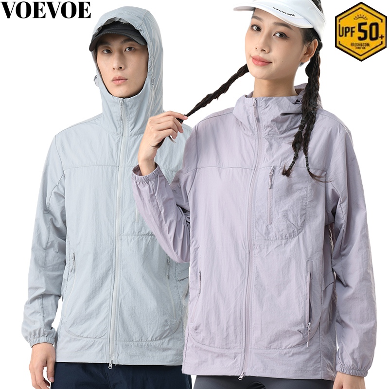 VOEVOE เสื้อแจ็คเก็ตกันแดด น้ำหนักเบาที่ระบายอากาศได้สำหรับกิจกรรมกลางแจ้ง | Shopee Thailand