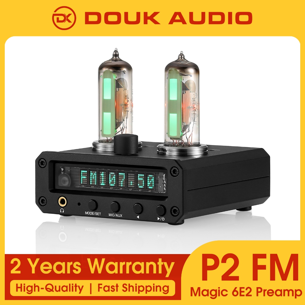 Douk Audio P2-FM Magic 6E2 Preamp หูฟังสเตอริโอ Amp ตัวบ่งชี้ระดับเสียง ...