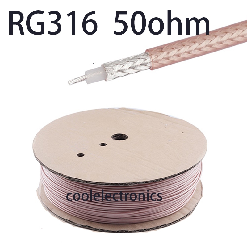 1 PC 1 ม้วนสีน้ําตาล 300 M RG316 สาย RF Coax สาย coaxial 50 Ohm สําหรับ ...