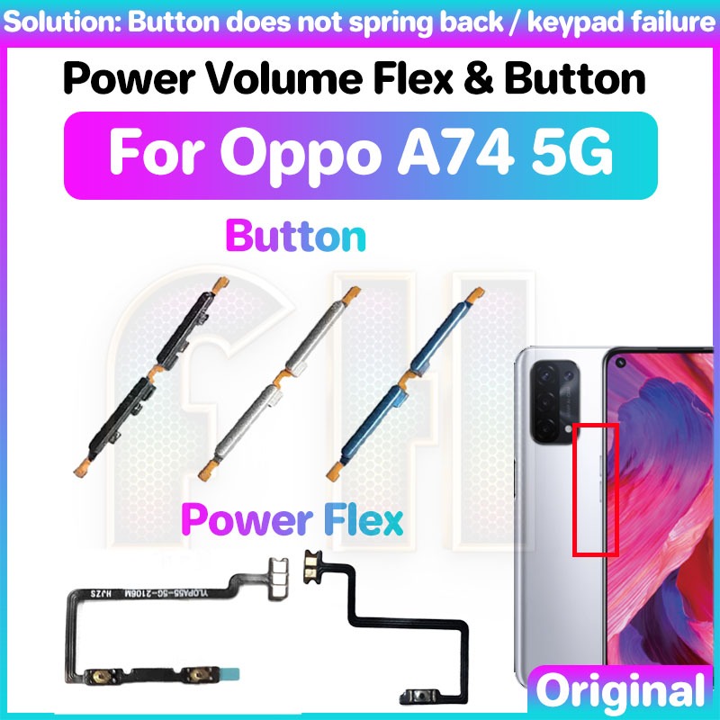 ปุ่มปรับระดับเสียงไฟ Flex สําหรับ oppo a74 5g สวิตช์กุญแจด้านข้าง Power ...