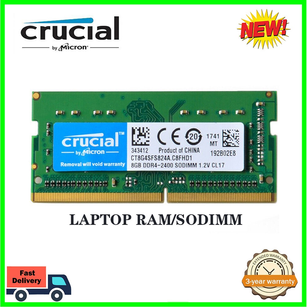 Crucial DDR4 4GB 8GB 16GB PC4-19200 21300 SO-DIMM 2133Mhz 2400Mhz 2666Mhz 3200mhz ram หน่วย ...
