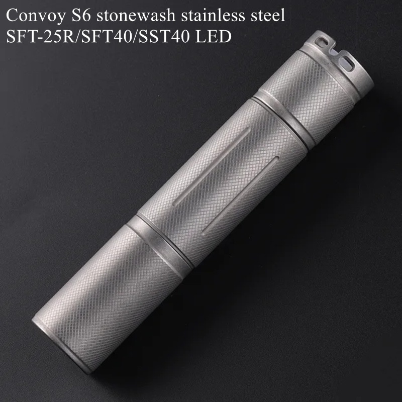 Convoy S6 ไฟฉาย Stonewash สแตนเลส SFT-25R/SFT40/SST40 LED 18650 สำหรับ ...