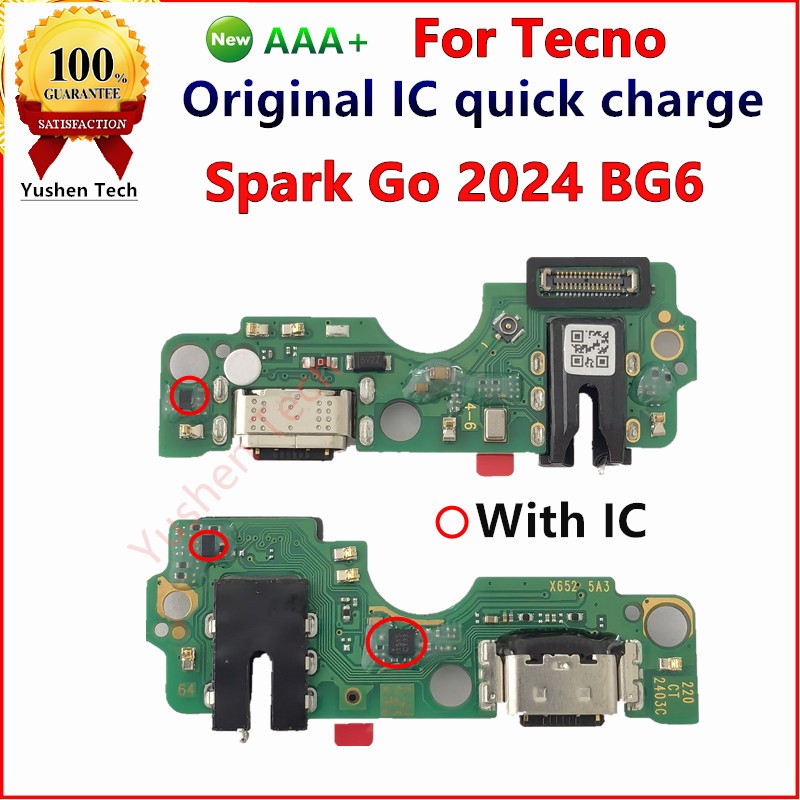 สําหรับ Tenco Spark Go 2024 BG6 ชาร์จ USB Dock Charger พอร์ต IC หูฟัง ...