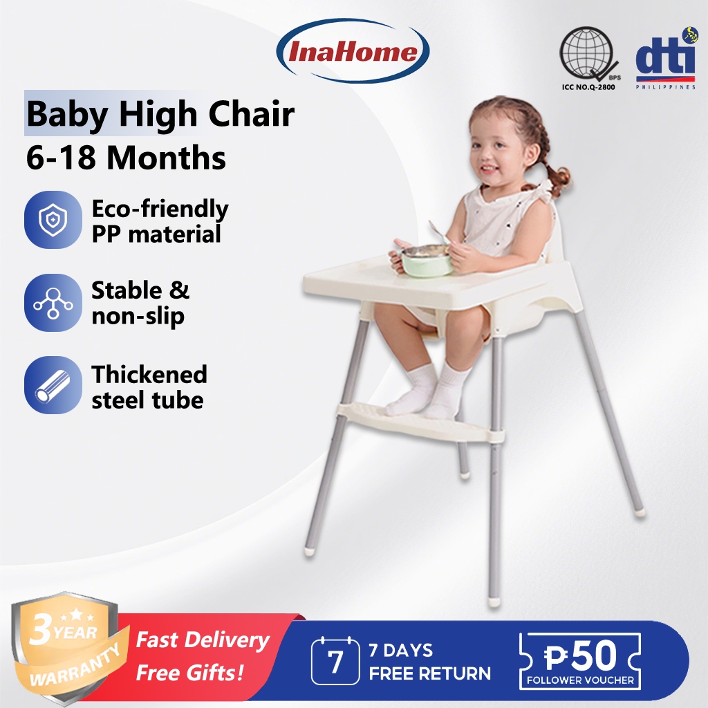 INAHOME เก้าอี้สูงสําหรับเด็กทารกพร้อมถาดปรับขาที่ถอดออกได้เก้าอี้สูงเด็กให้อาหารพับได้ | Shopee ...