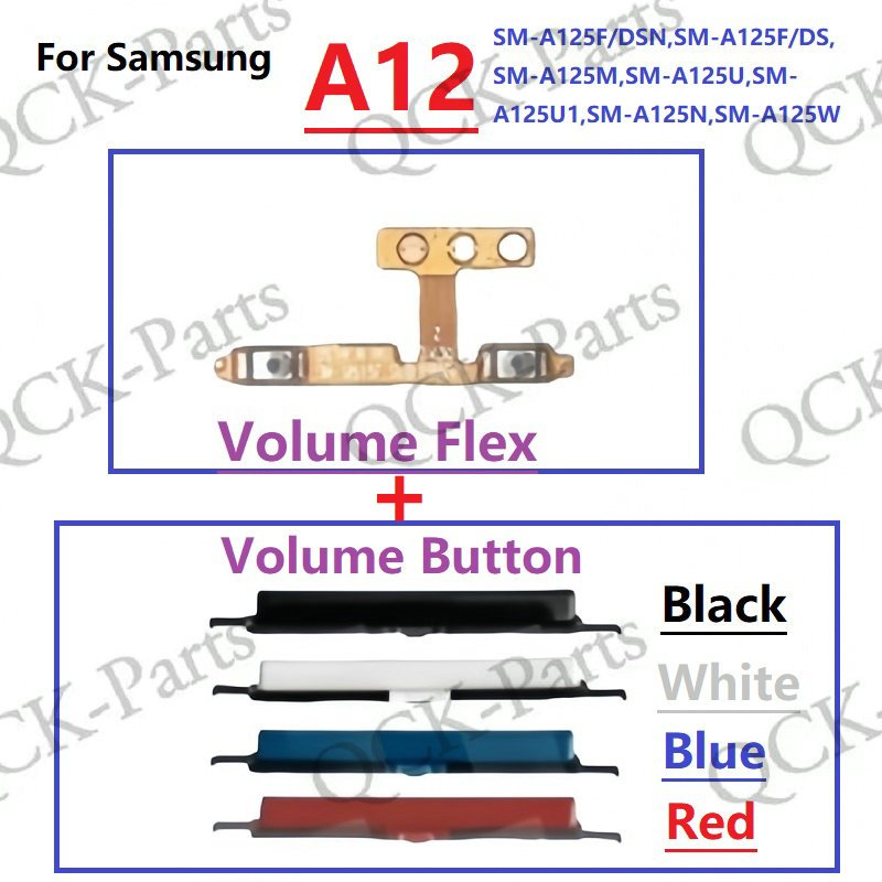 สําหรับ Samsung Galaxy A12 SM-125F ปุ่มปรับระดับเสียง Flex Cable อะไหล่ ...