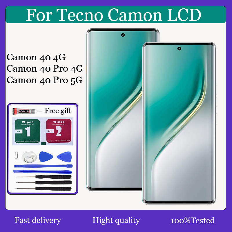 Original AMOLED Tecno Camon 40 4G Camon 40 Pro 4G 5G จอแสดงผล LCD หน้า ...