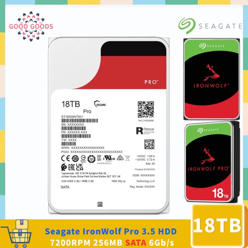 Seagate IronWolf Pro 18TB 3.5 HDD ST18000NT001 7200 RPM 256MB แคช SATA ...