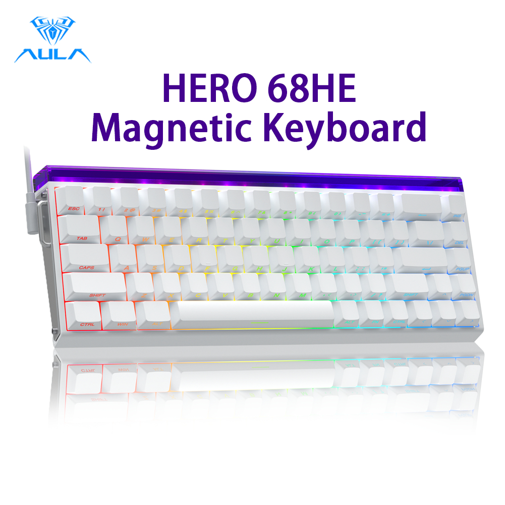 Aula HERO 68HE Magnetic RT Mechanical Keyboard 68Keys 8Khz คีย์บอร์ดพุดดิ้ง RGB แบบมีสาย Fast ...