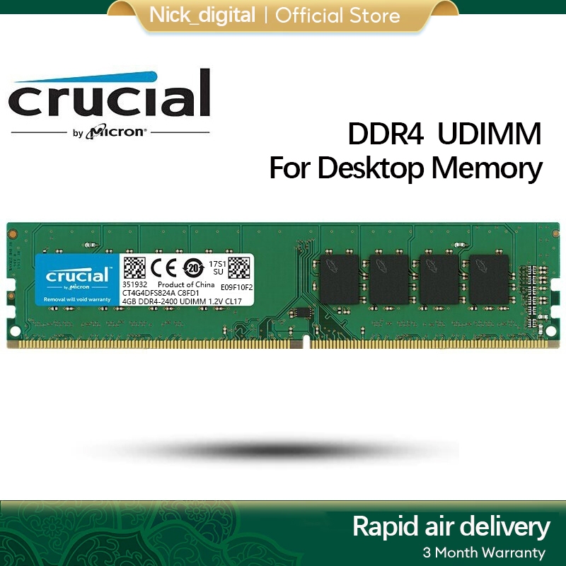 Crucial DDR4 PC RAM 4GB 8GB 16GB DDR4 2133Mhz 2400Mhz 2666Mhz 1.2v 3200MHz PC4-25600U หน่วย ...