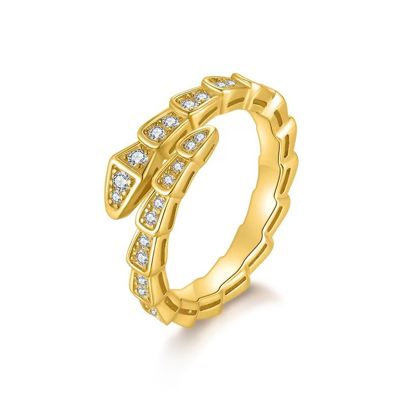 full moissanite diamond snake rings GRA Certificate | Shopee Thailand