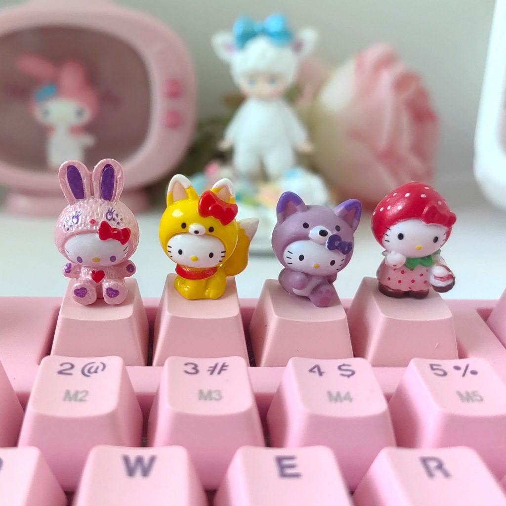 Hello Kitty Cat Hello Kitty Mechanical Keyboard ปุ่มปุ่มกดเฉพาะ ESC สี ...