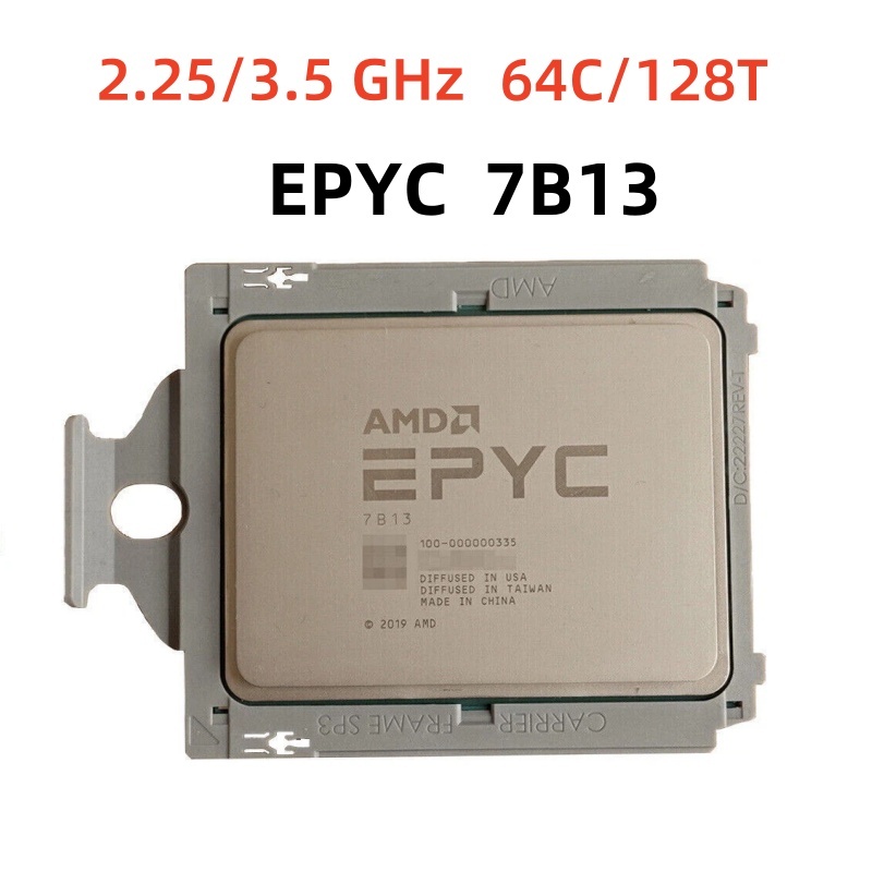 EPYC 7B13 เซิร์ฟเวอร์ CPU 64-core 128-เกลียว 2.2GHz L3 = 256MB 280W TPP ...