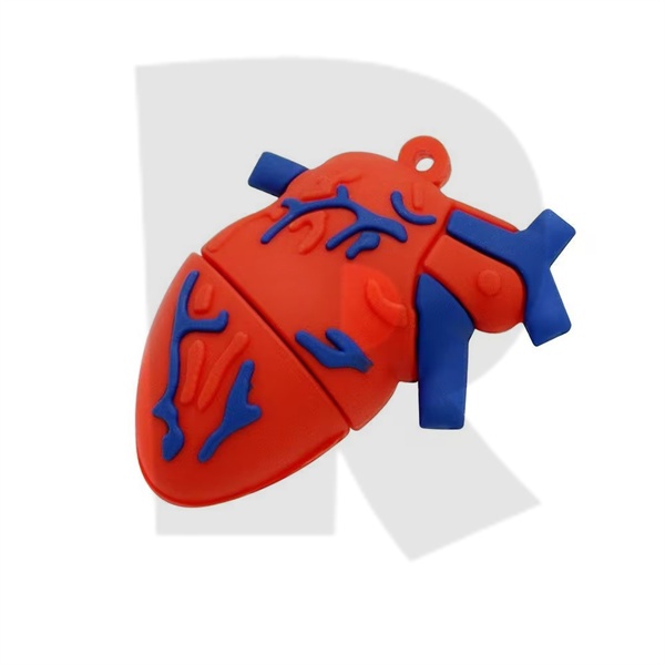 Heart Shaped การ์ตูนซิลิโคน Custom U Disk 1GB 2GB 4GB 8GB 16GB 32GB ...
