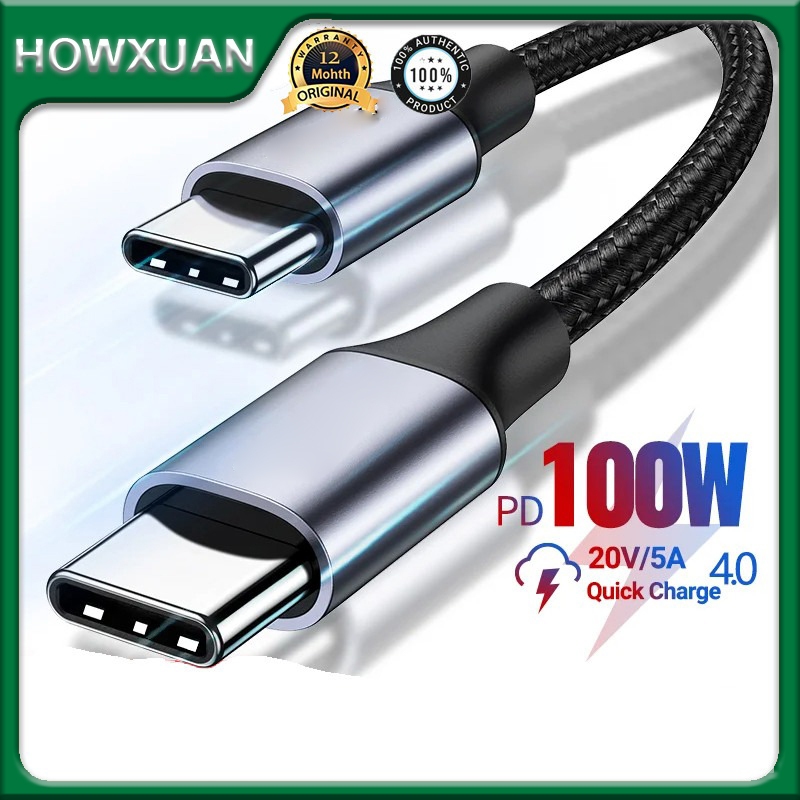 Howxuan By UGREEN สายชาร์จ USB C PD 100W Type C 5A QC 4.0 สายชาร์จเร็ว ...