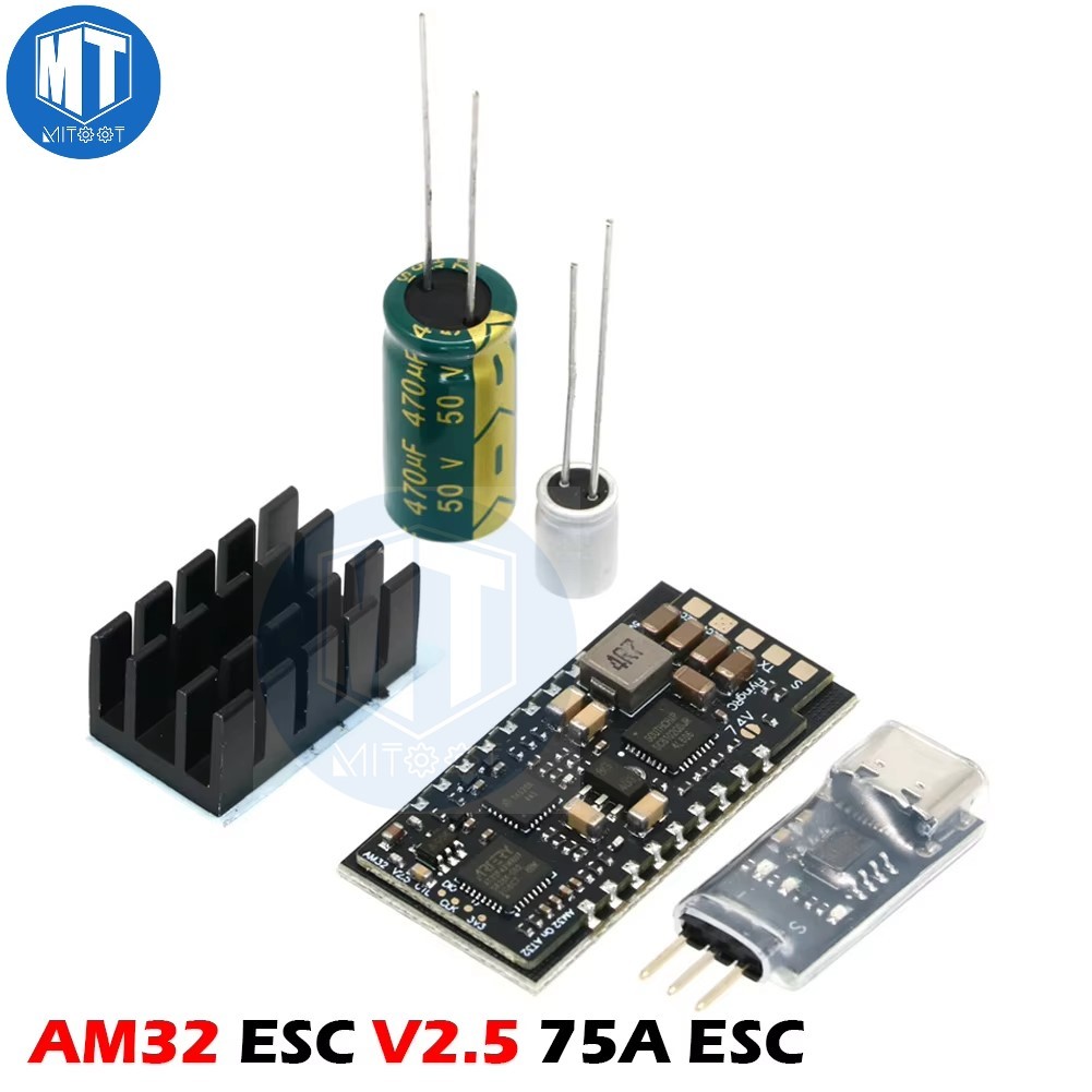 1PCS 3-6S 7-26V AM32 85A ESC V2.5 Brushless ESC 75A Persistent Current ...