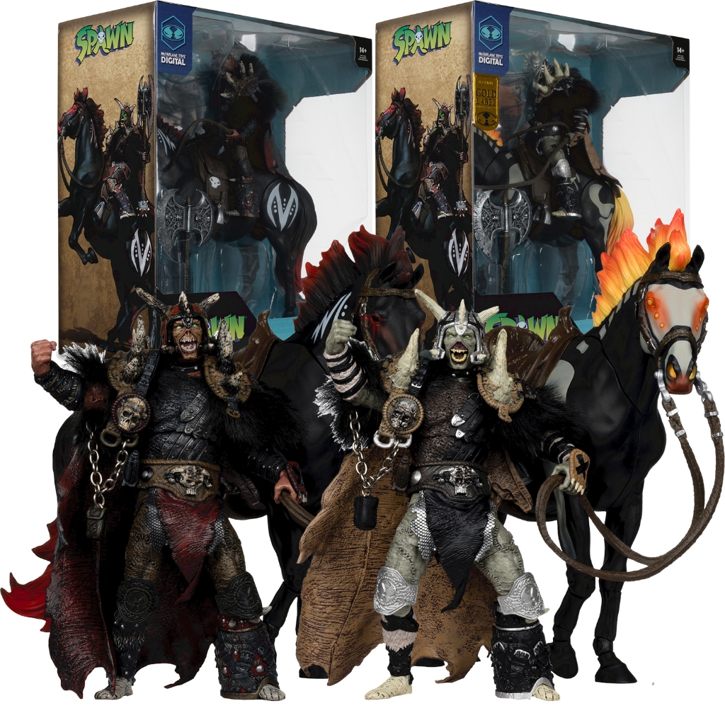 [มีในสต็อก]ของเล่น McFarlane Bloodaxe with Horse (Spawn: The Dark Ages ...