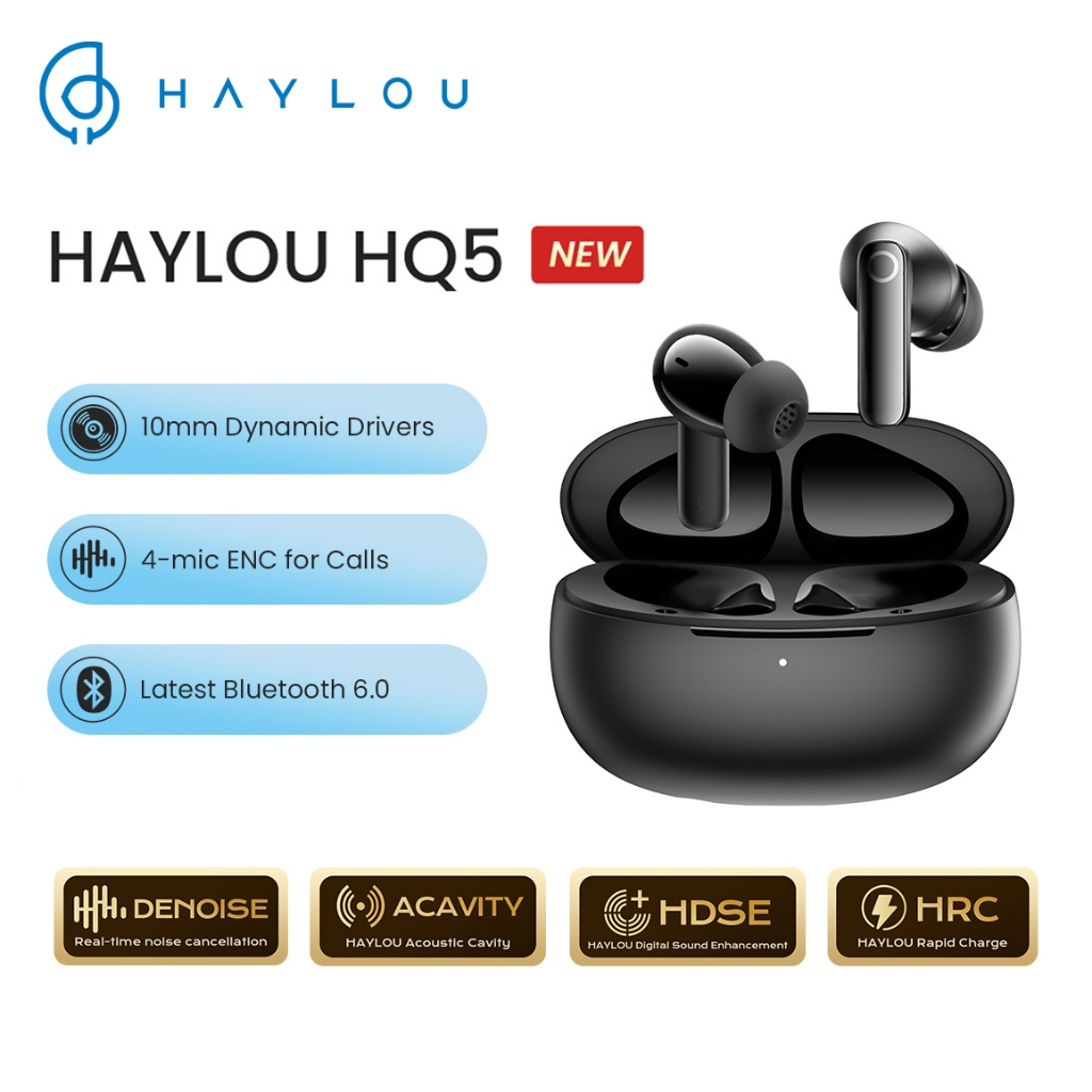 Haylou HQ5 หูฟังไร้สาย 4-mic ENC 22-Hour แบตเตอรี่ Bluetooth6.0 หูฟัง | Shopee Thailand