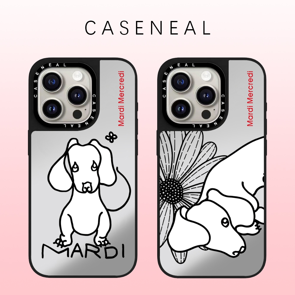 CASENEAL ไส้กรอกสุนัขกระจกคุณภาพสูงเคสโทรศัพท์เหมาะสําหรับ iPhone 16promax 16pro 16 plus 15 ...