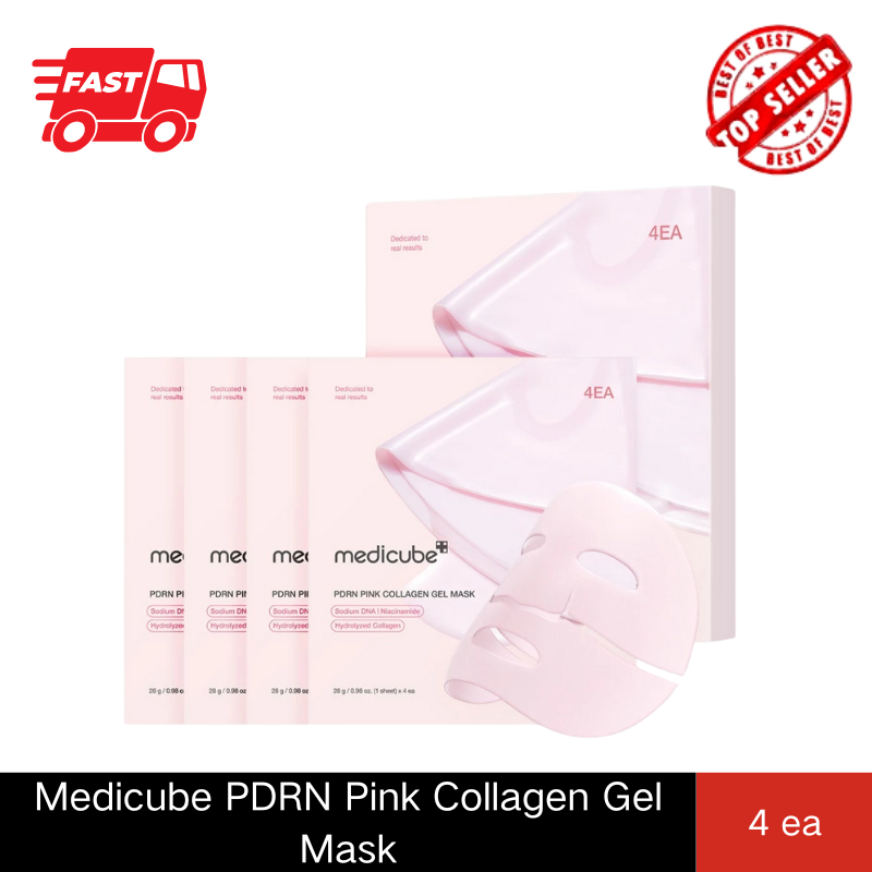 (จัดส่งรวดเร็ว) Medicube PDRN Pink Collagen Gel Mask 4ea Anti Aging Lifting Pore Minimizing ...