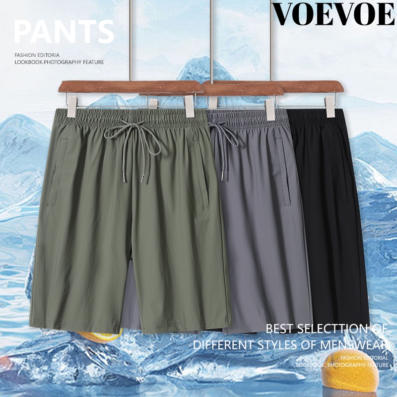 VOEVOE กางเกงขาสั้นผู้ชาย s เย็นน้ำแข็ง ระบายอากาศ ยืดหยุ่น M-6XL ...