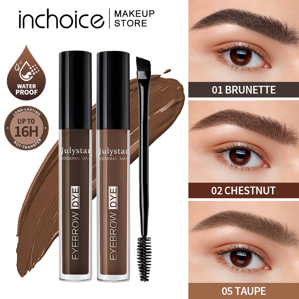 Brow Dye with Brush Kit Waterproof 16HR Long Lasting Matte Cream ...