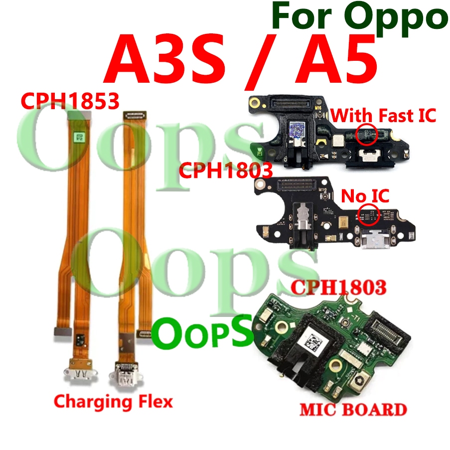 ชาร์จสําหรับ Oppo A5 A3S 1803 / 1853 USB Charger พอร์ตปลั๊ก Flex Ribbon ...