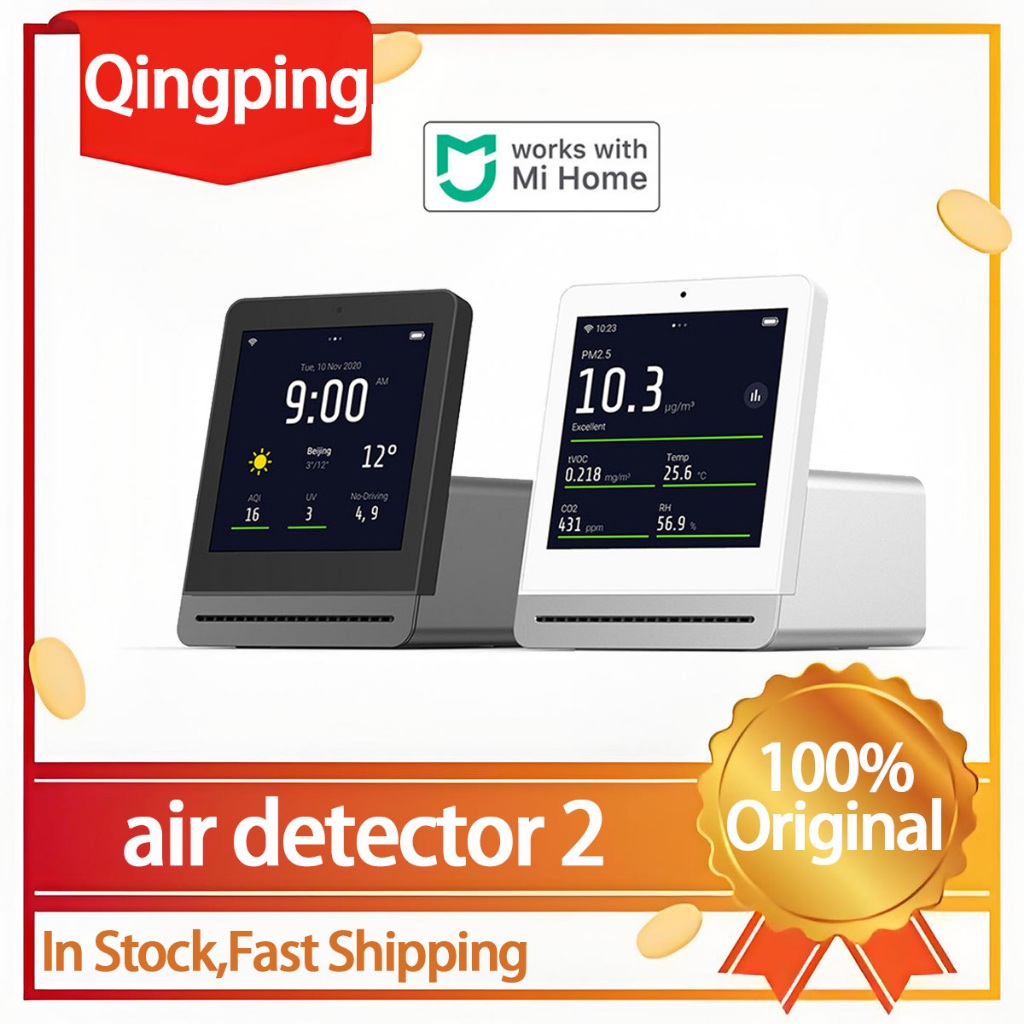 Qingping Air Monitor 2 สมาร์ทบ้านหน้าจอสัมผัสควบคุมอุณหภูมิเซ็นเซอร์ ...
