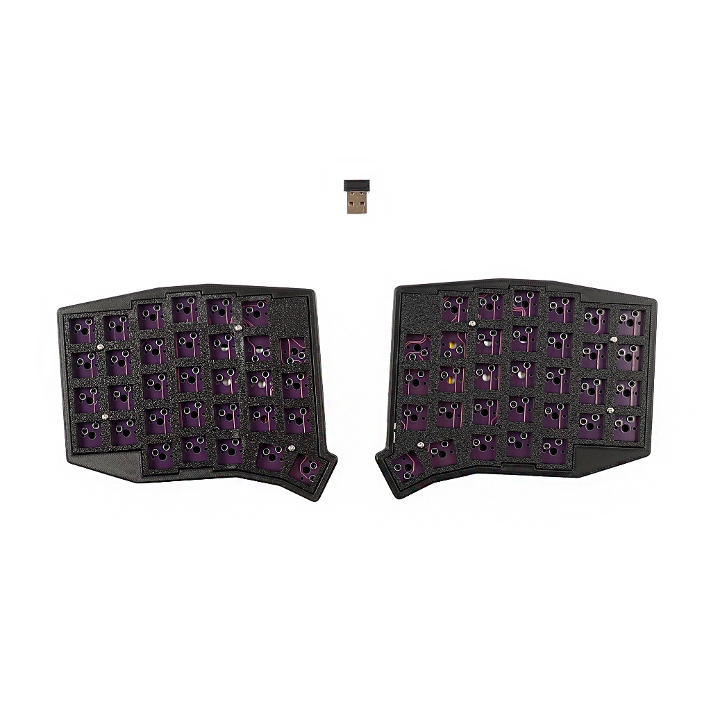 YMDK Sofle 2.4Ghz Wireless Split 64 Ergonomic Hotswappable 60% เค้าโครง 3D PLA Vial All Key ...