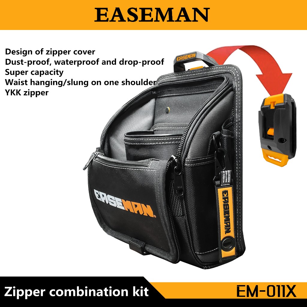 EASEMAN Quick-Hanging Tool Bag Zipper Type Quick-Hanging Release Buckle Heavy-Duty Multi ...