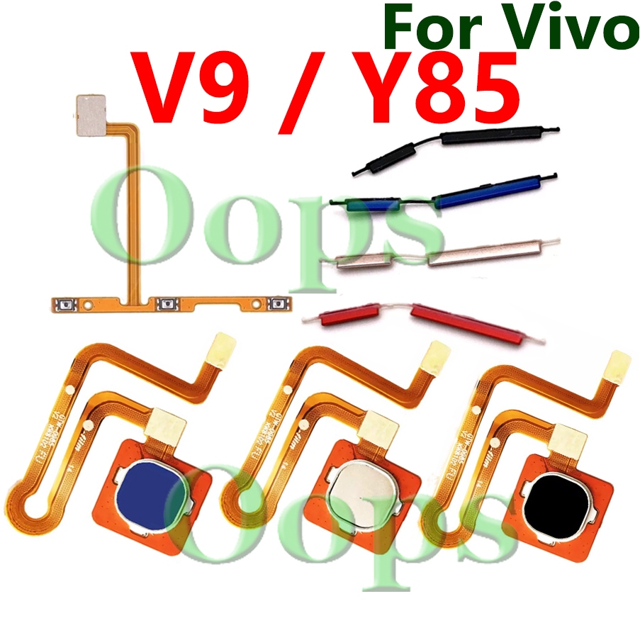 สําหรับ VIVO V9 Y85 กลับปุ่มเครื่องสแกนลายนิ้วมือเซ็นเซอร์กลับปริมาณ Power Flex บนปุ่มปิดสาย ...