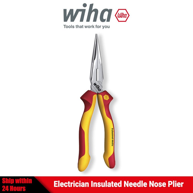 Wiha 26720 คีมจมูกเข็ม 1000V VDE-tested ตัดขอบ Insualted ช่างไฟฟ้า ...