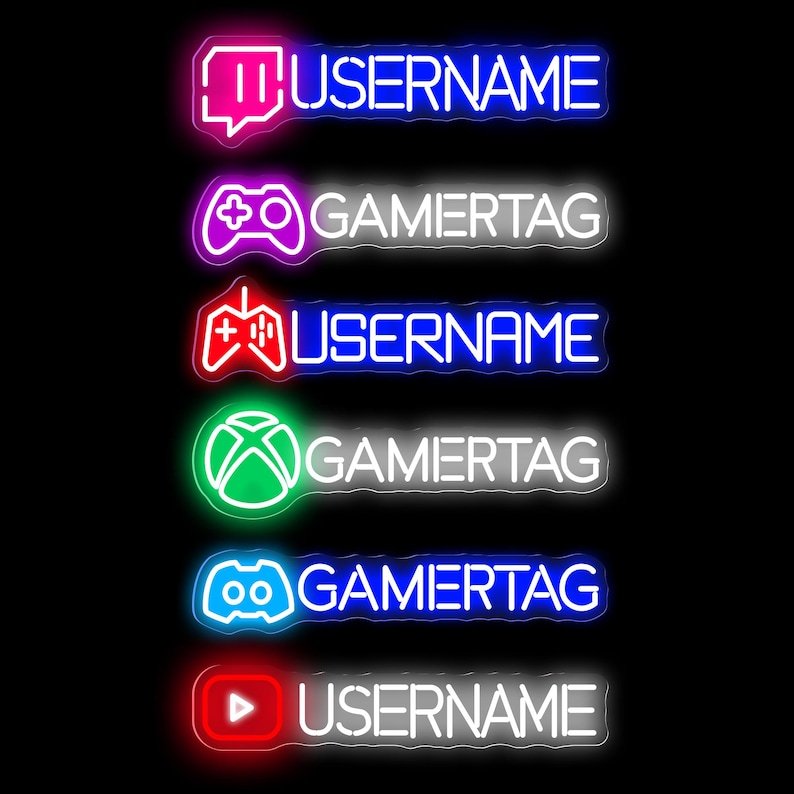 Custom Gamer Neon Sign Light,Gamer LED Tag Sign,เกมตกแต่งห้อง,Gaming ...