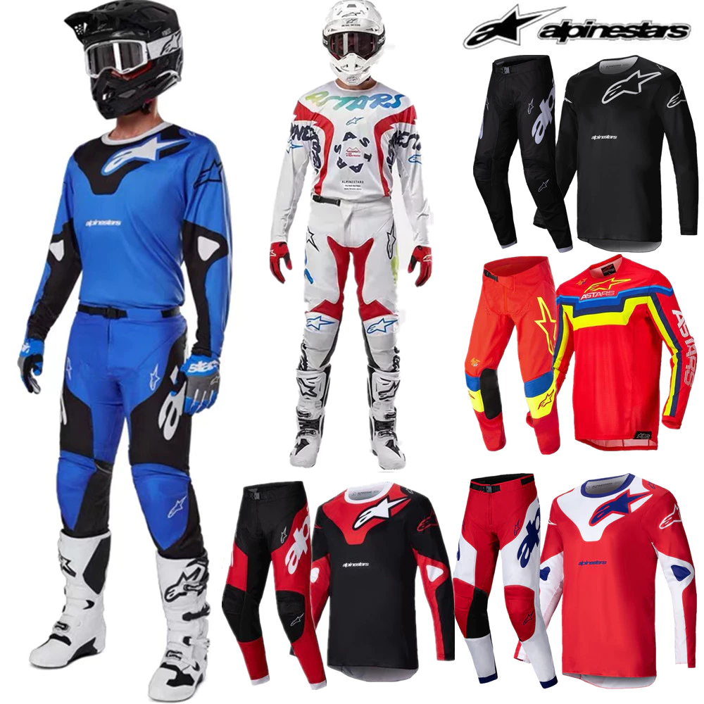 Alpinestars 2025 RACER VEIL สีแดง/ขาว/ฟ้า/ดำ ชุดเกียร์สำหรับ Dirt Bike ...