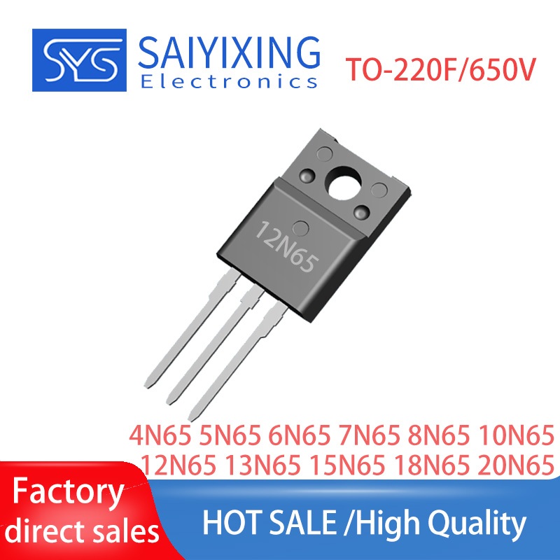 10PCS TO-220F Original 4N65 5N65 6N65 7N65 8N65 10N65 12N65 13N65 16N65 ...