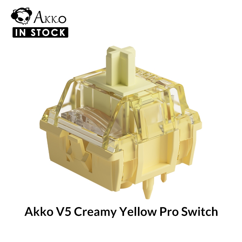 Akko 2 Pack-90 ชิ้น V5 สีเหลืองครีม Pro สวิตช์ความแม่นยําสูงพร้อม LED ...