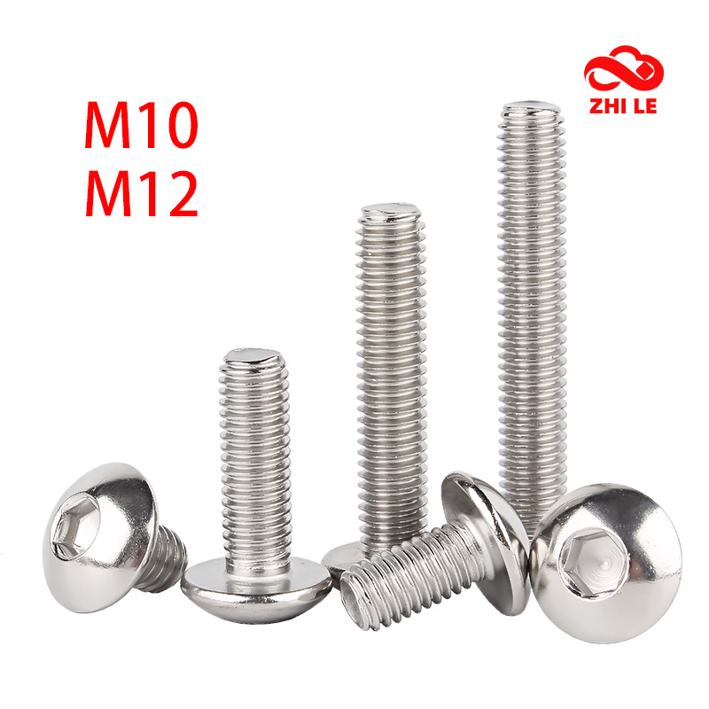 M10 M12 ซ็อกเก็ตหกเหลี่ยมปุ่มหัวสลักเกลียว 304 สแตนเลสสตีล Hex สกรูชุด ...