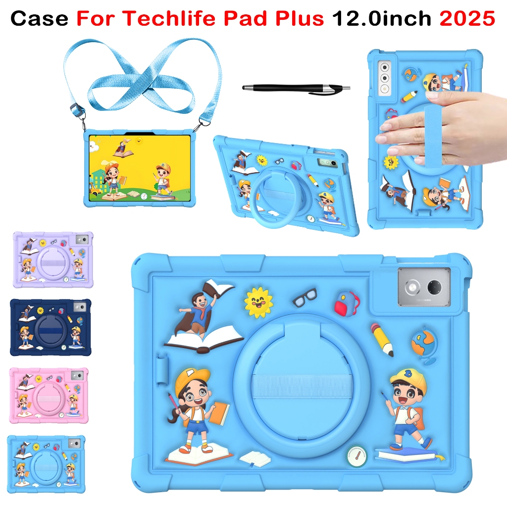 สําหรับ Techlife Pad Plus 12.0 นิ้ว 2025 แฟชั่นการ์ตูนน่ารัก 360° หมุน ...