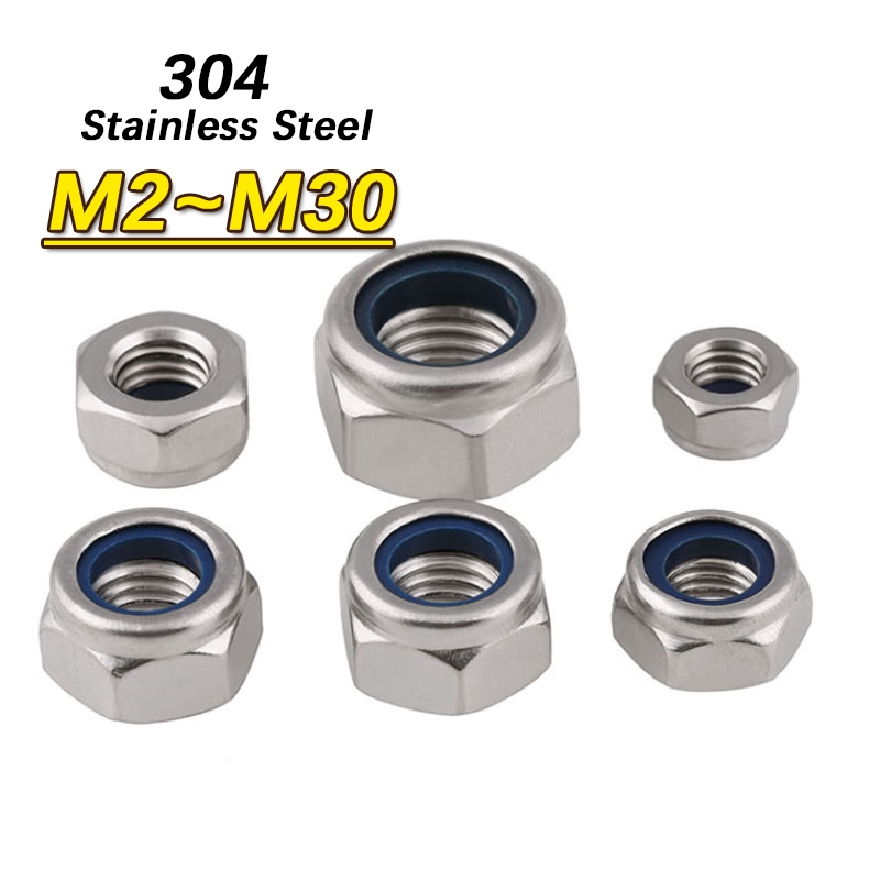 M2 M2.5 M3 M4 M5 M6 M8 M10 M12 M14 M16 M18 M20 M22 M24 M27 M30 304 สแตนเลสสตีลไนลอน-ใส่ Locknuts ...