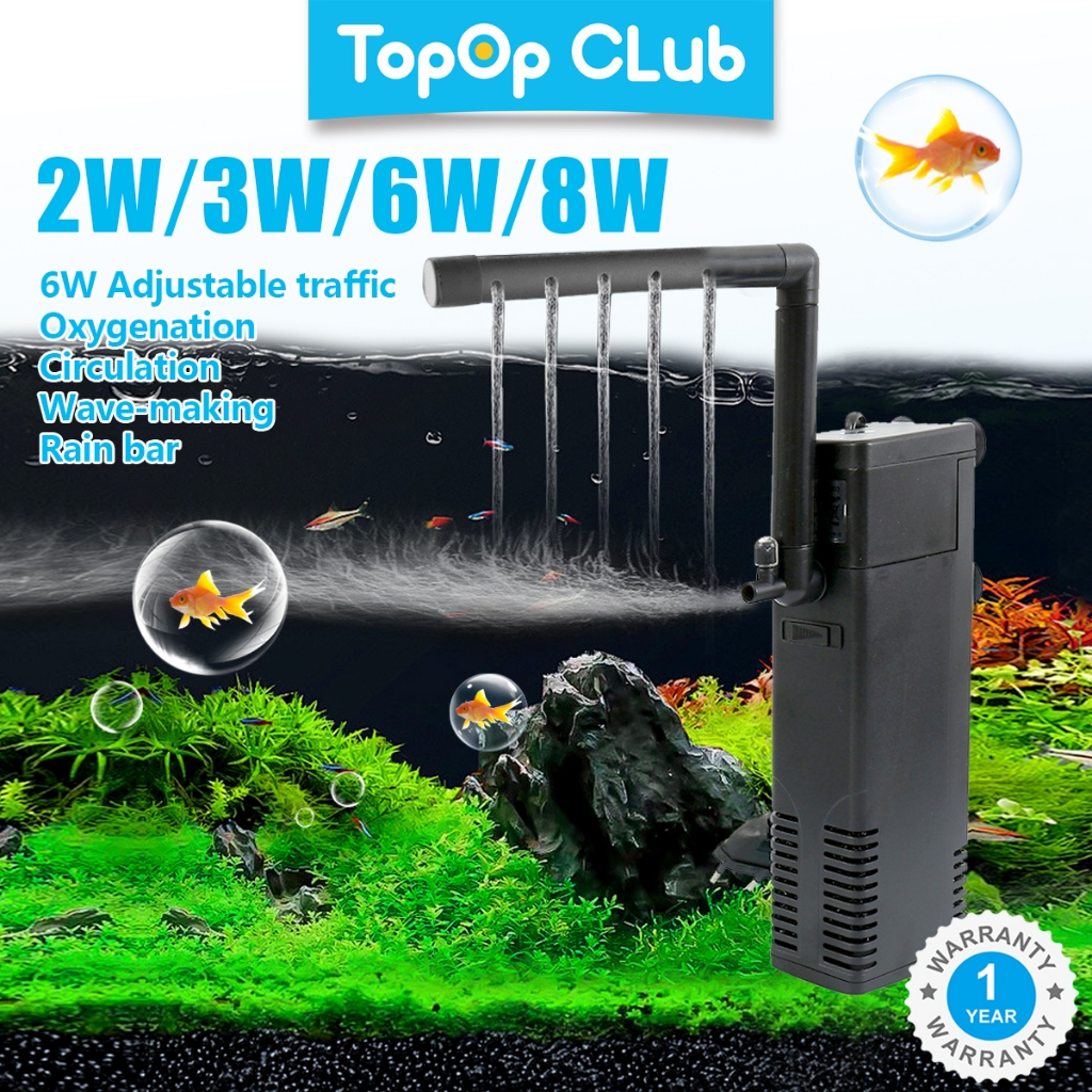TOPOP ปั๊มตู้ปลาน้ํา 4-in-1 ต่ําพร้อมบาร์สเปรย์ฝนกรอง Submersible Pam ...