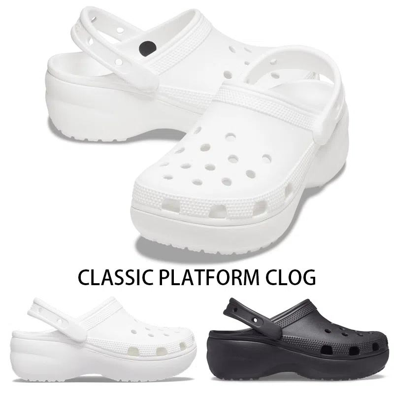 cross แท้ platform clog สีขาวส้นสูง4.1cm รองเท้ากันลื่น 206750 | Shopee ...