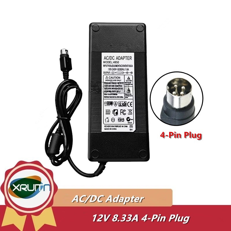 4-Pin 12V 8.23A 100W AC Adapter Charger สําหรับ PGB EA11011D-120 EA11001E-120 EA Synology ...
