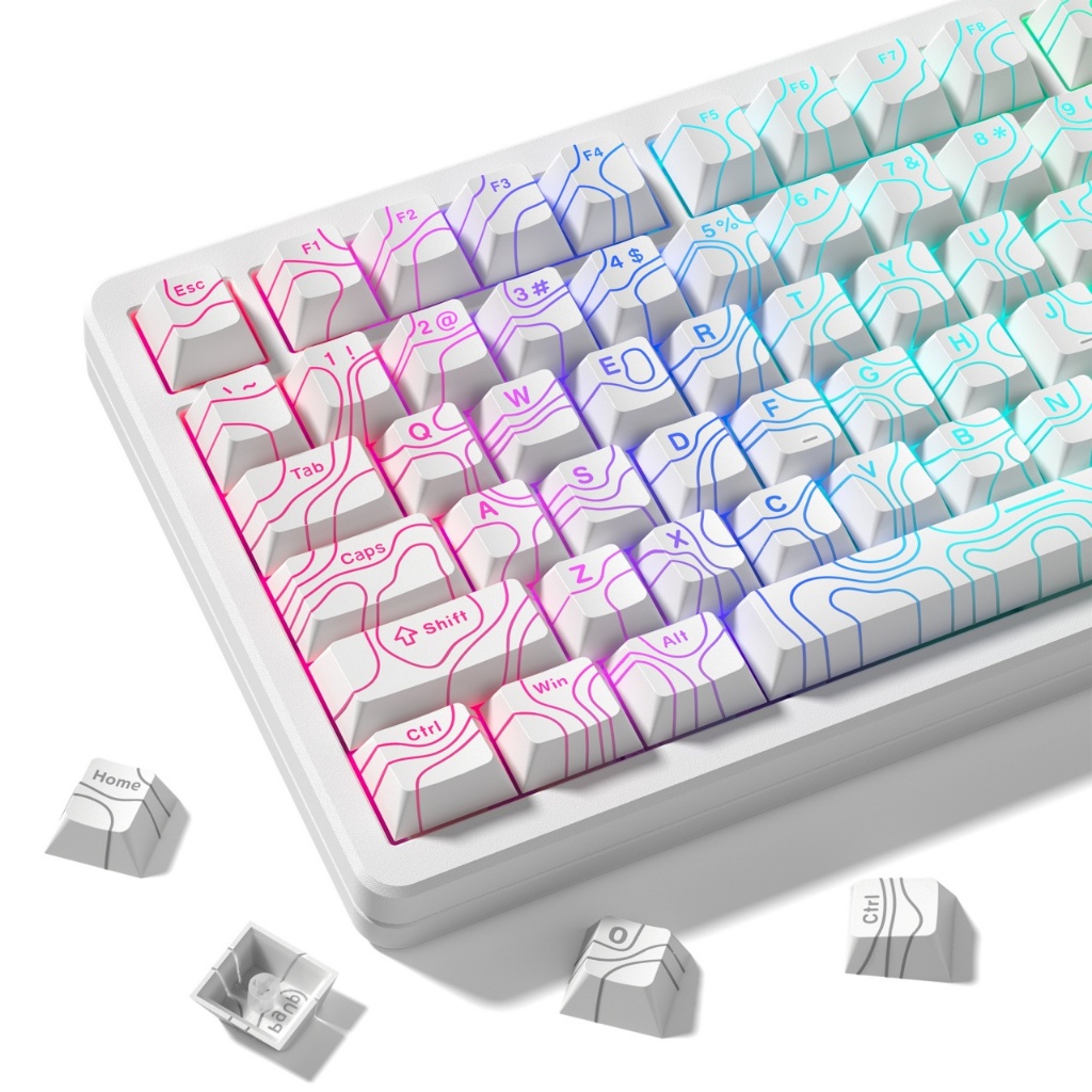 Womier Double Shot PBT Keycaps โปรไฟล์เชอร์รี่ Shine ผ่าน Custom Key ...