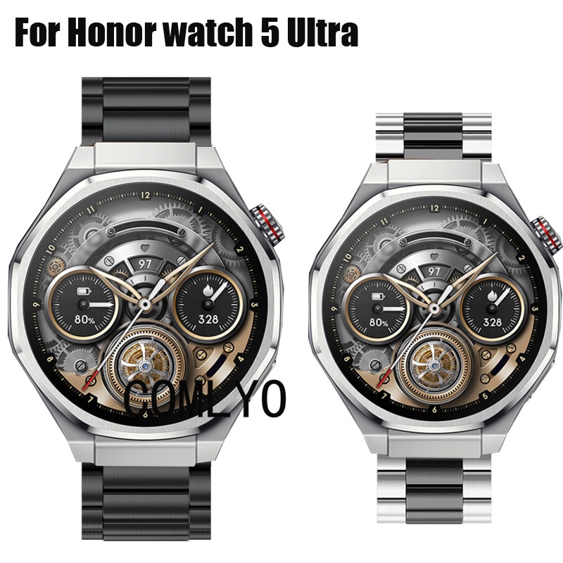 สําหรับ Honor watch 5 Ultra Smart Watch Strap Men สายสแตนเลสโลหะ ...
