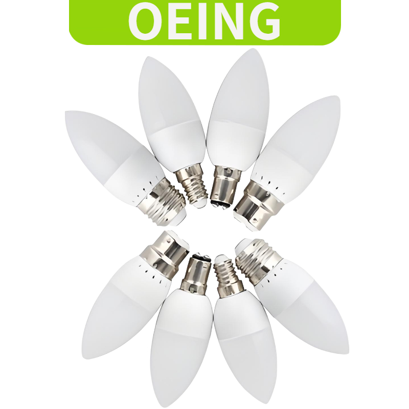 OEING 3W หลอดไฟ LED เทียน E14 E27 E12 B22 B15 220V 2835 SMD โคมระย้าหลอดไฟในครัวเรือนเปลี่ยน 20W ...