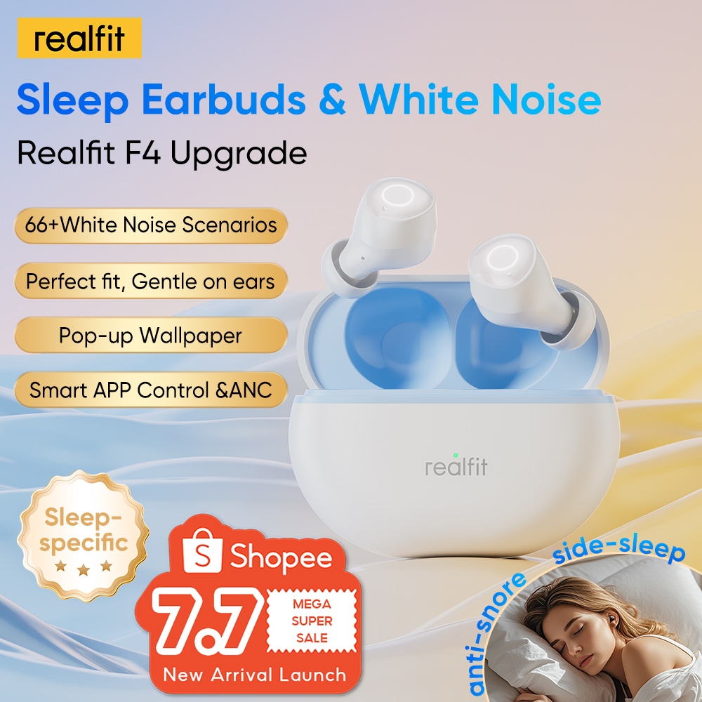 Realfit F4 Sleep Bluetooth Earphone Bluetooth 6.0 , White Noise, การตัด ...