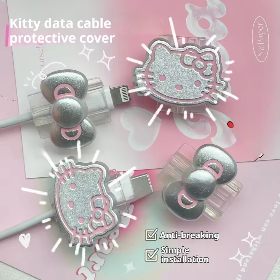 Cable Bite TPU นิ่ม ที่กันสายหัก ลายการ์ตูน cable protector สำหรับ สายชาร์จ iP/Android/Type-C ...