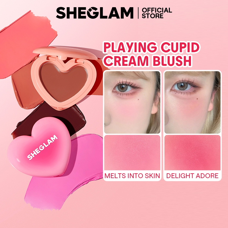 Sheglam เล่น Cupid Cream Blush Powder-7 Shades Multi-ใช้ Soft Pink ...