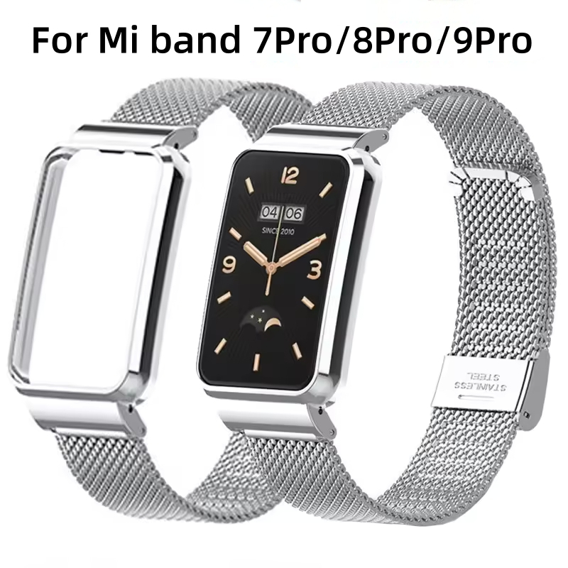 สําหรับ Xiaomi Mi Band 7 Pro 8 Pro 9 Pro สายโลหะกรณี Protector สร้อยข้อมือ + สําหรับ mi band ...
